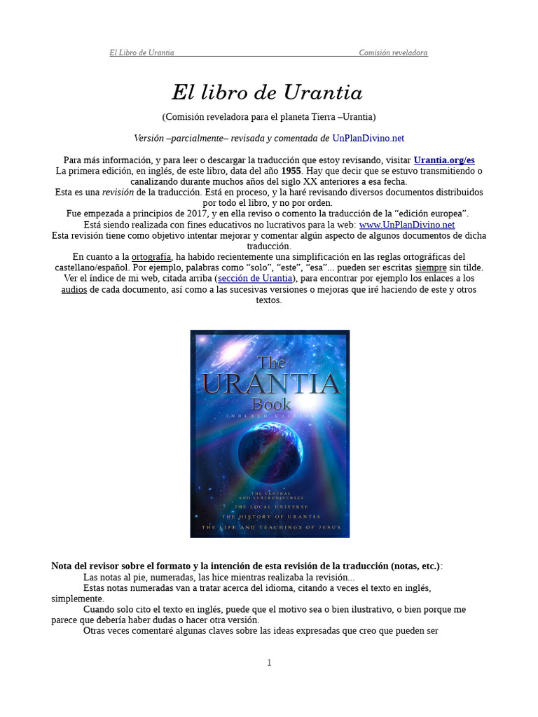 El Libro de Urantia Revisado Comentado para Un Plan Divino Net - Cleaned | PDF | Dios | Realidad