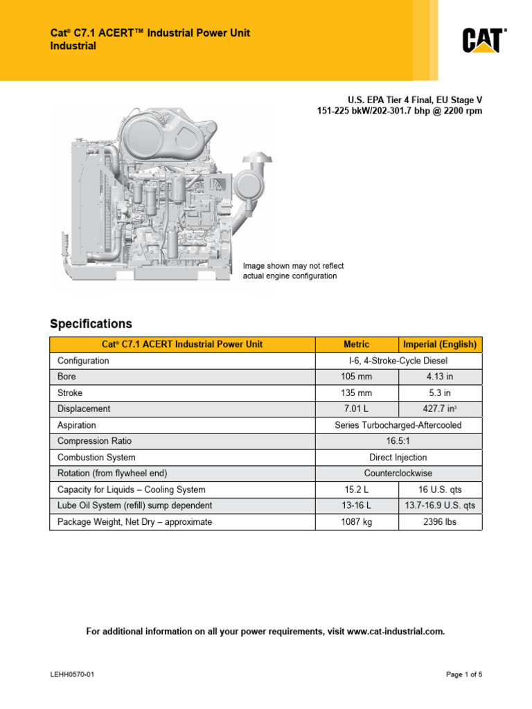 CAT C7.1 Stage V | Download Free PDF | Machines | Vehicle Parts
