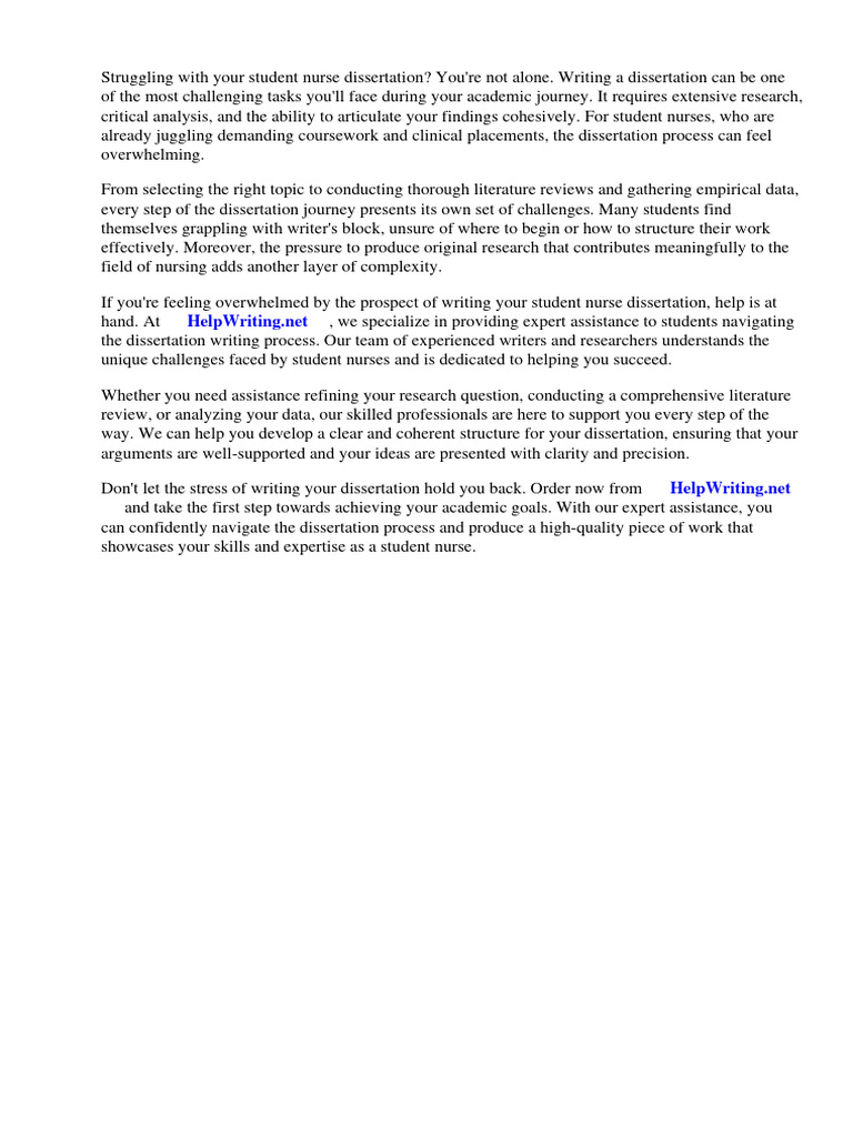 Student Nurse Dissertation Topics | PDF | Nursing | End Of Life Care