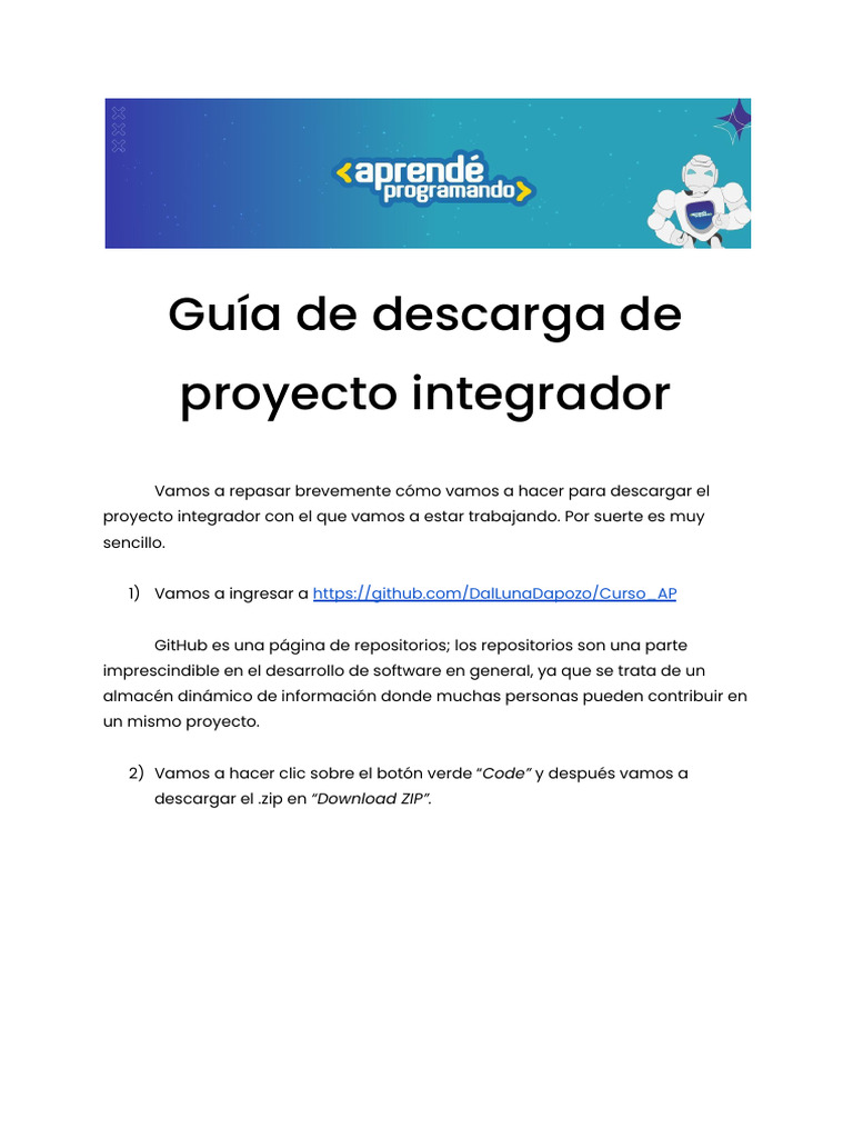 Guia de Descarga de Proyecto | PDF