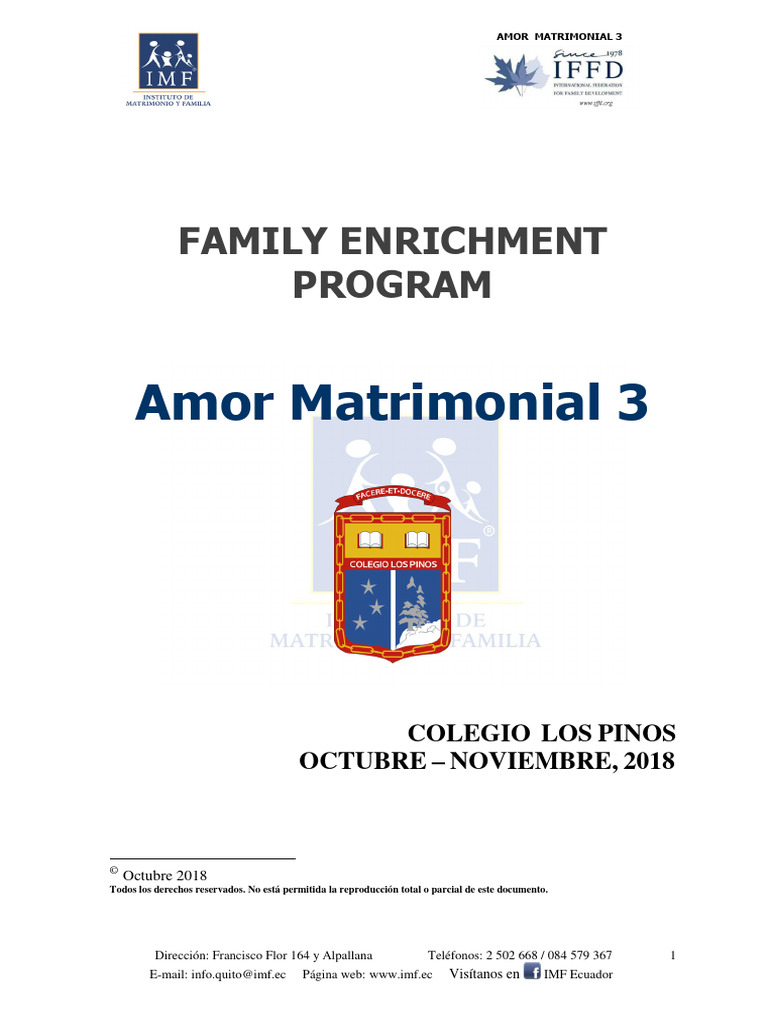 A Matrimonial 3 LOS PINOS 2018 | PDF | Matrimonio | Amor
