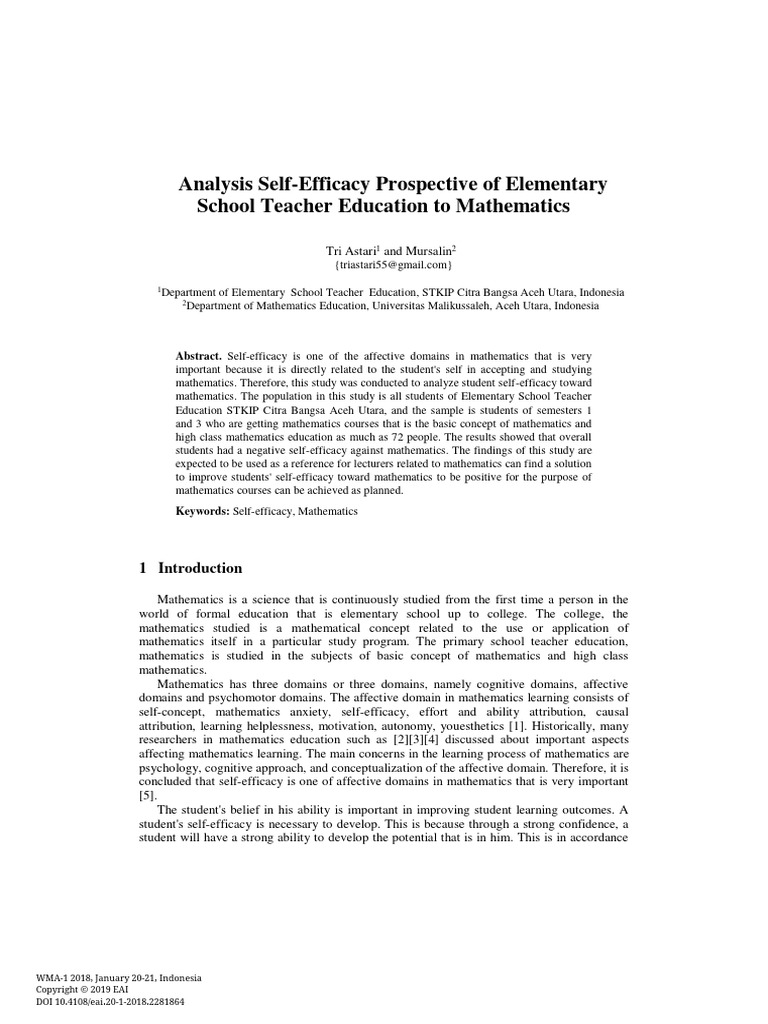Jurnal | PDF | Self Efficacy | Mathematics