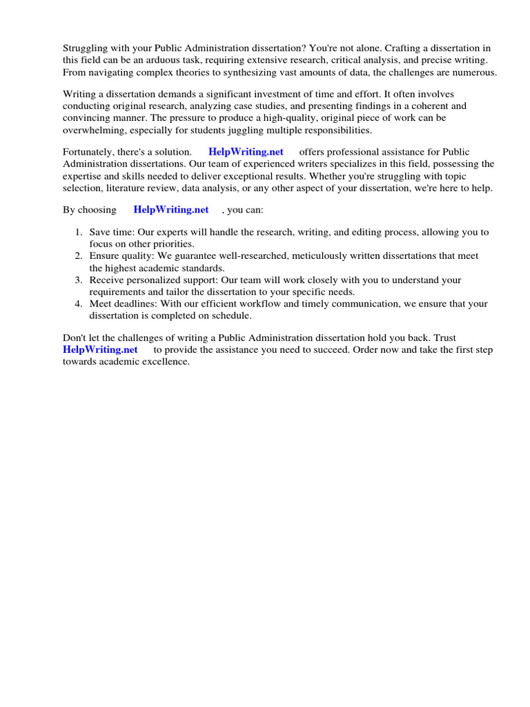 Public Administration Dissertations | PDF | Public Administration | Thesis