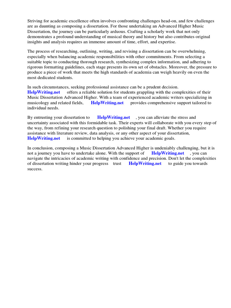 Music Dissertation Advanced Higher | PDF | Thesis