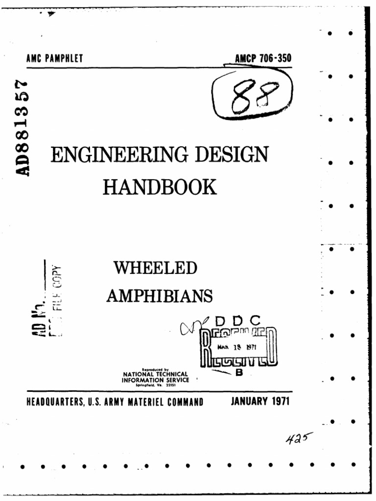 Engineering Design Handbook: Wheeled Amphibians | PDF | Propeller ...