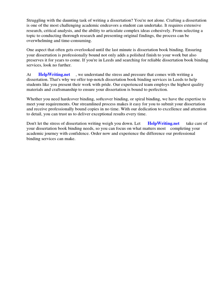 Dissertation Book Binding Leeds | PDF | Thesis | Bookbinding