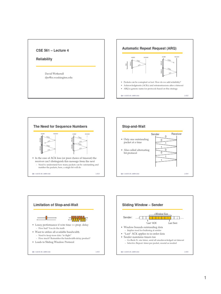 Lecture04 Reliability | PDF | Networking Standards | Computing