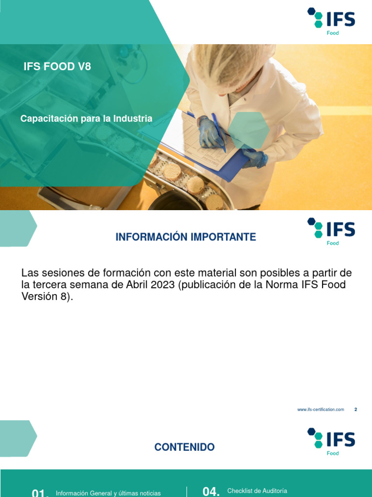 IFS Food Versión 8: Guía de Auditoría | PDF | Auditoría | Alimentos