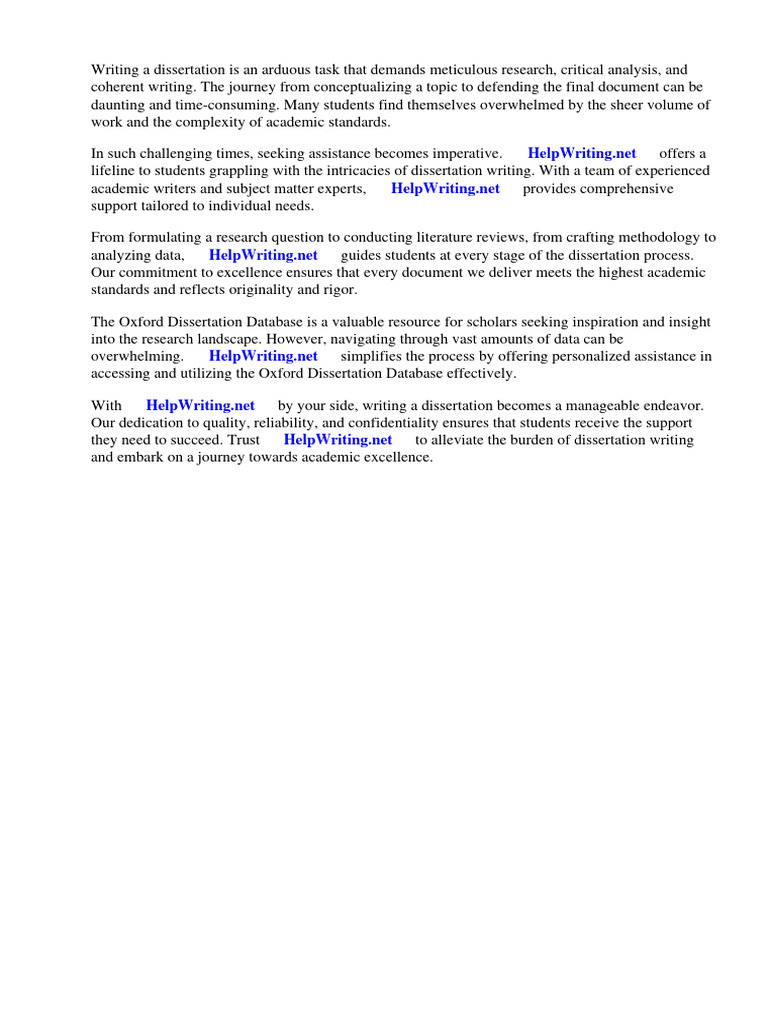 Oxford Dissertation Database | PDF | Thesis | Microsoft Word