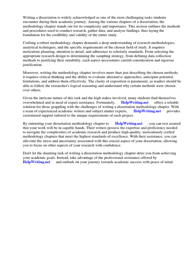 Undergraduate Dissertation Methodology Chapter | PDF | Methodology | Thesis