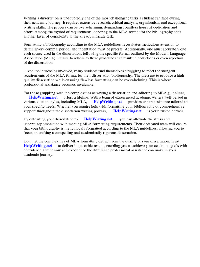 Mla Format Bibliography Dissertation Pdf Citation Thesis