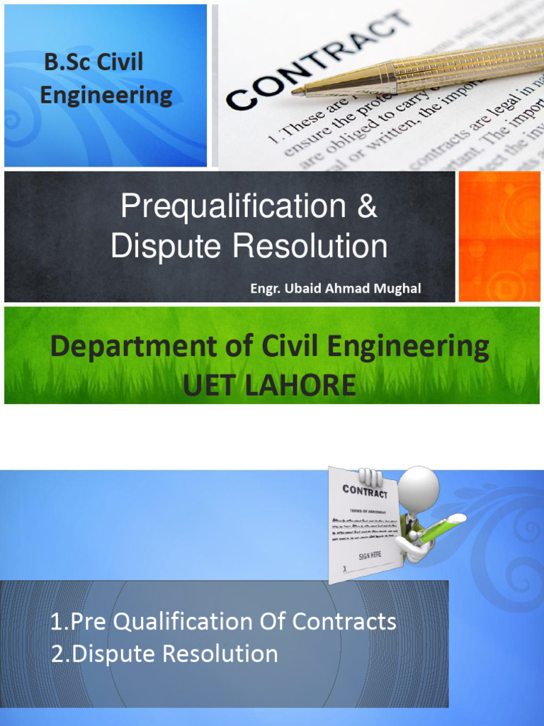Prequalification and Dispute Resolution | PDF | Arbitration | Lawsuit