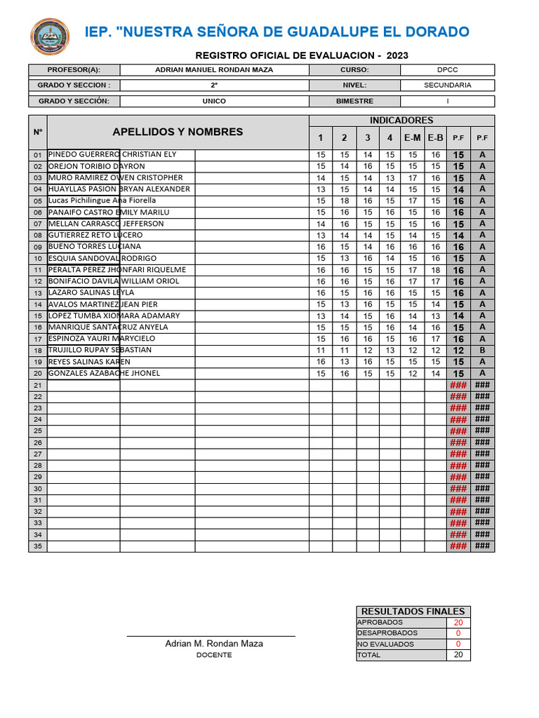 2do Sec Registro Iib | PDF