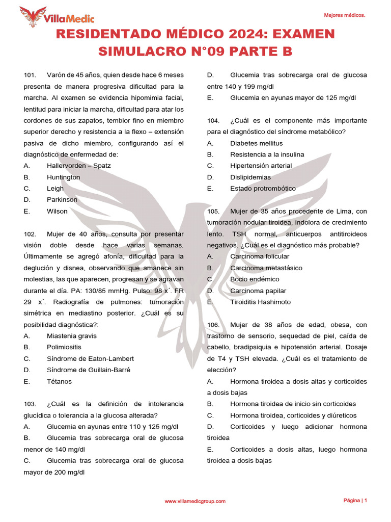RM25 - Examen Simulacro 9 B | PDF | La enfermedad por reflujo gastroesofágico | Medicina CLINICA