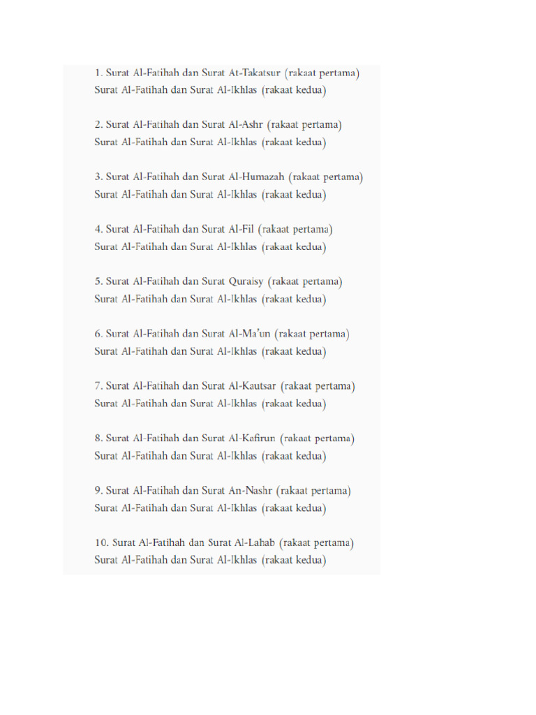 Surat Terawih | PDF