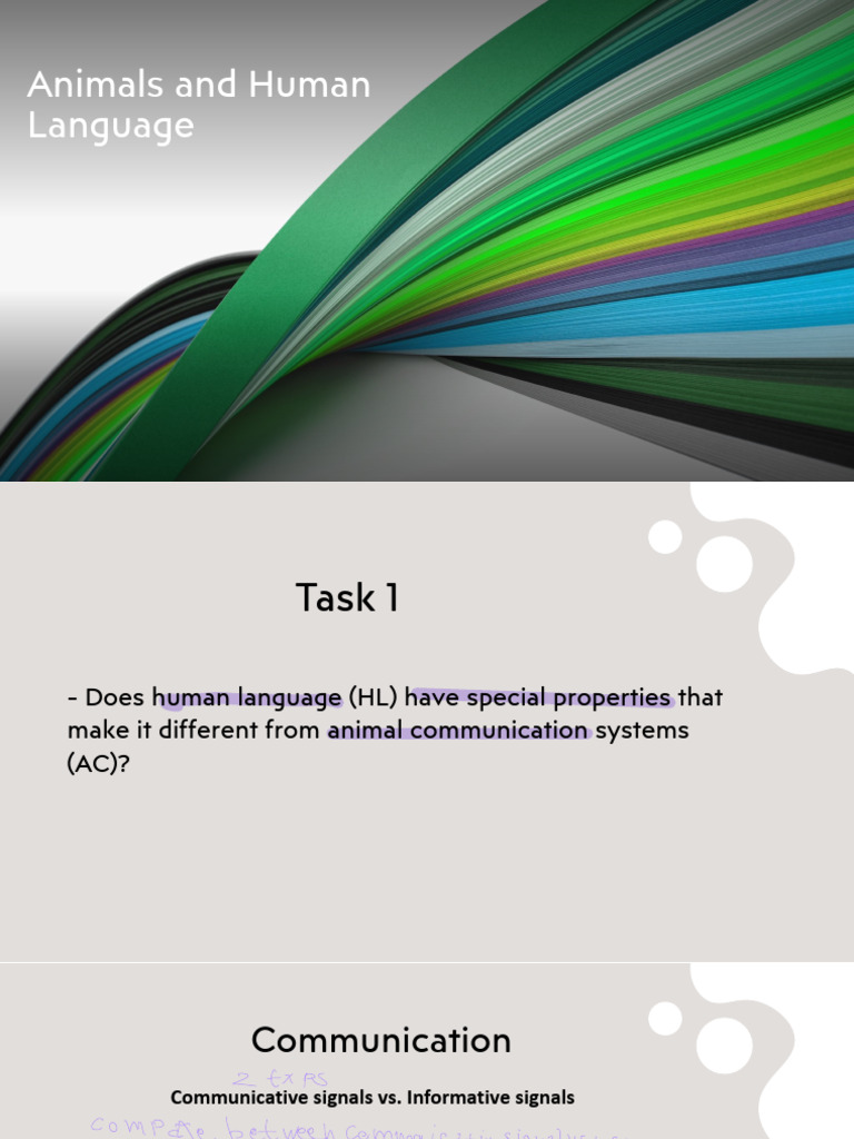 Unit 2 Animals And Human Language Pdf Communication Morphology
