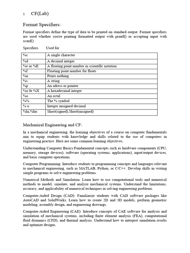Lab 1 | PDF | Engineering | Mechanical Engineering