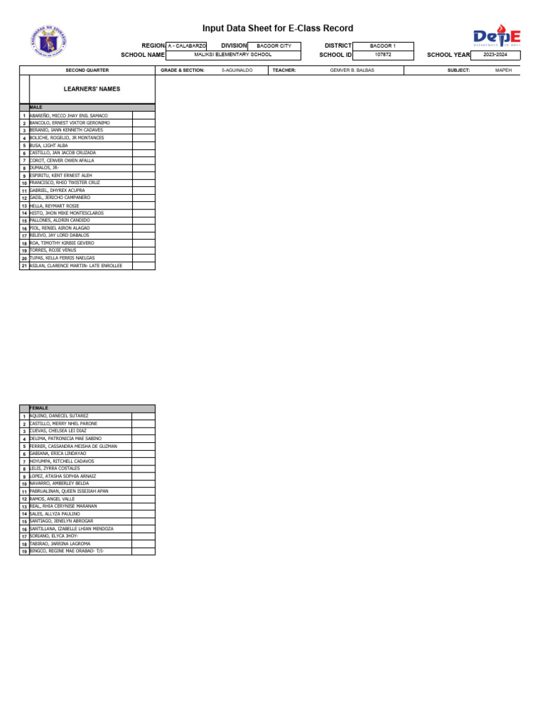 Grade 4 6 2nd Quarter Mapeh Aguinaldo | PDF | Philippines