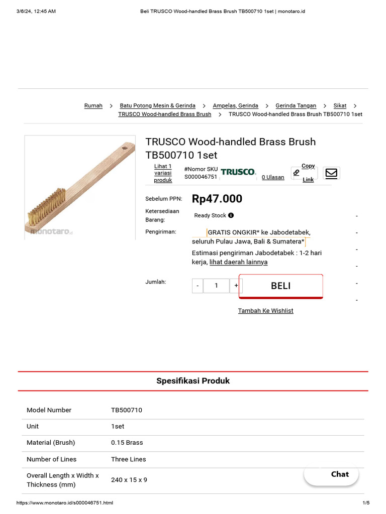 Buy TRUSCO Brass Brush TB500710 | PDF