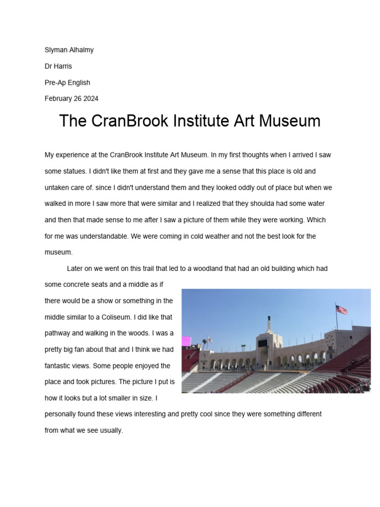 Slyman Alhalmy - The CranBrook Institute Art Museum | PDF