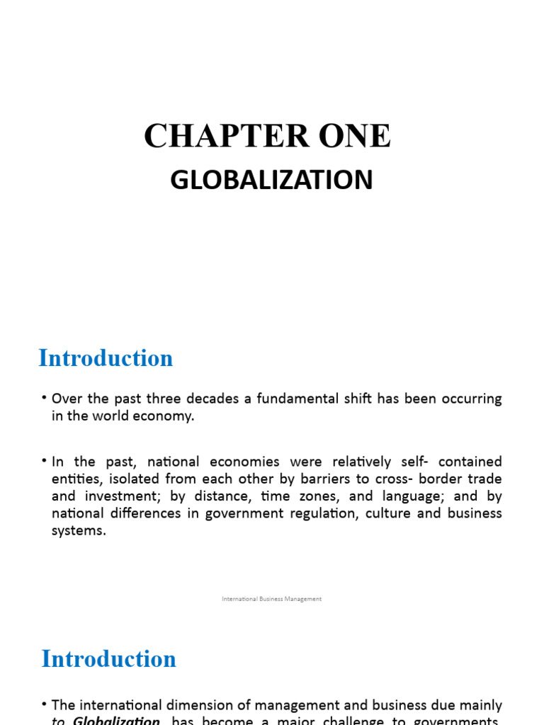 IB - CHAPTER ONE - SM Major | PDF | Globalization | Market (Economics)