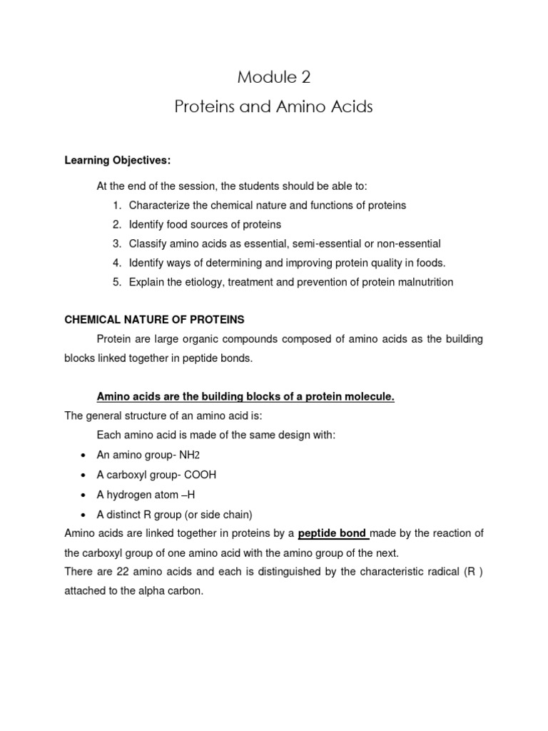Module 2 Amino Acids | PDF | Amino Acid | Biochemistry