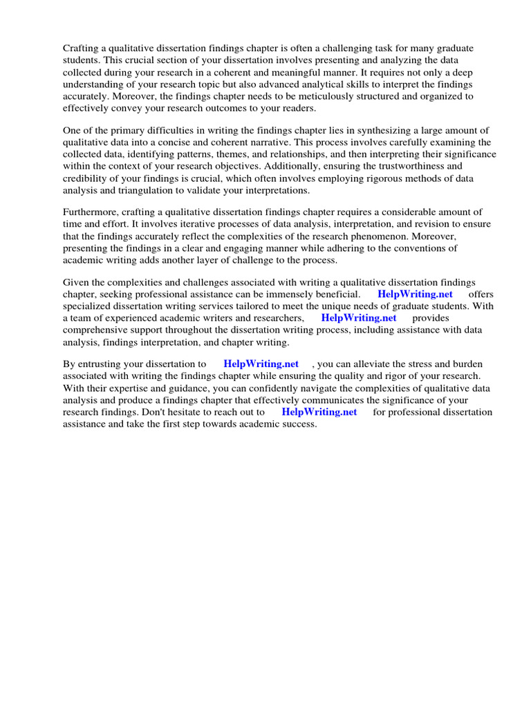 Qualitative Dissertation Findings Chapter | PDF | Qualitative Research ...