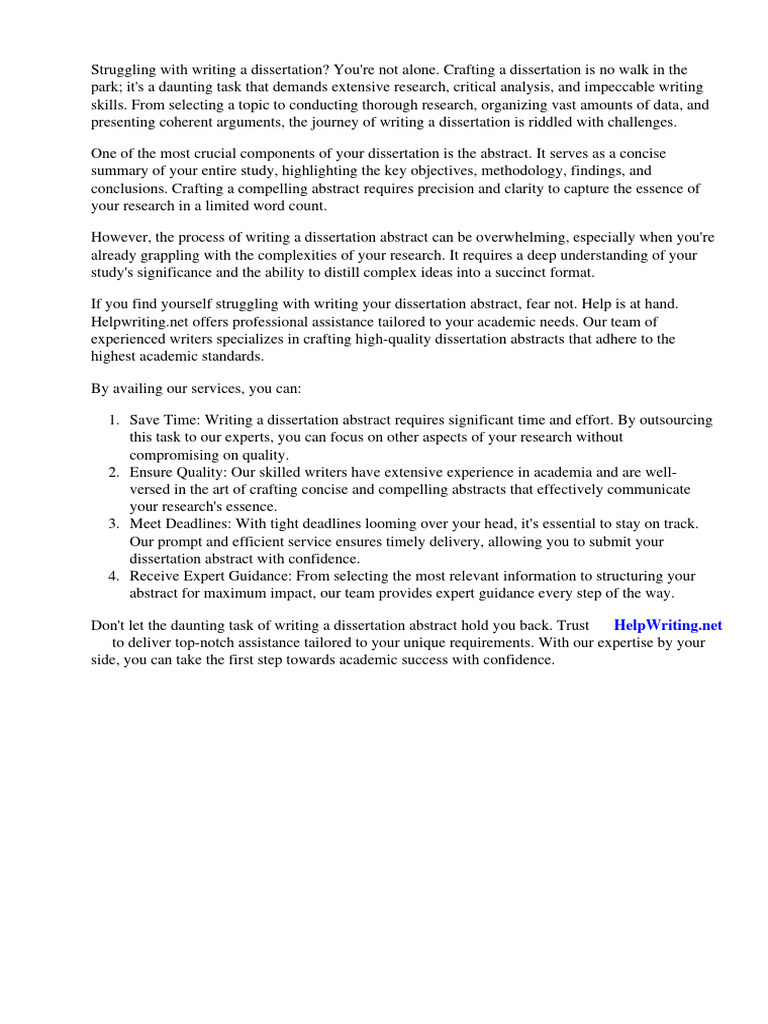 Dissertation Abstract Help | PDF | Thesis | Essays