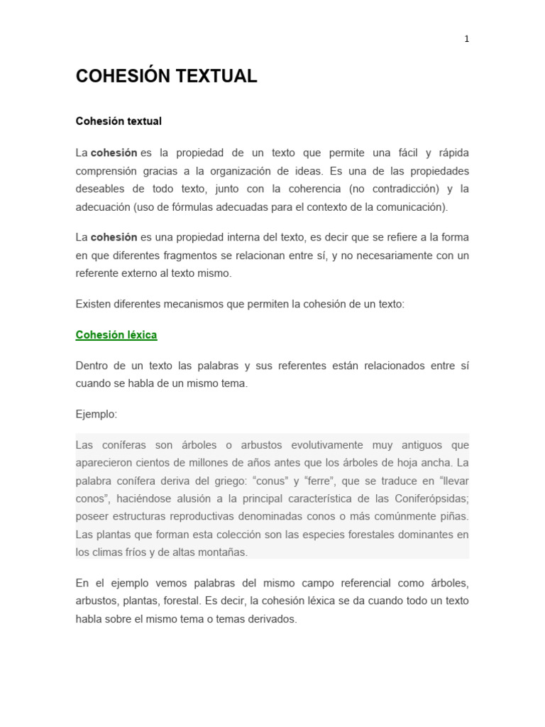 Mecanismos de Cohesión Textual | PDF | Verbo | Filología