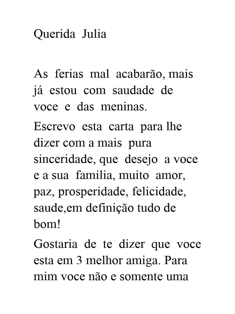 Carta Para Júlia | PDF