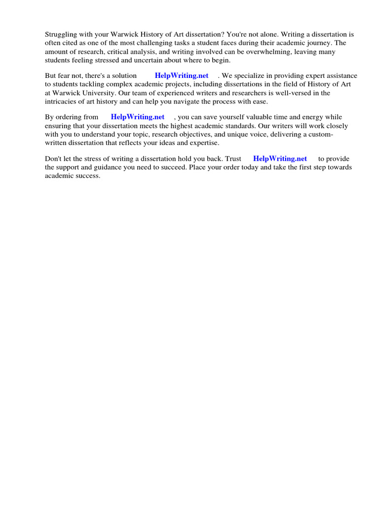 Warwick History of Art Dissertation | PDF | Thesis | Essays