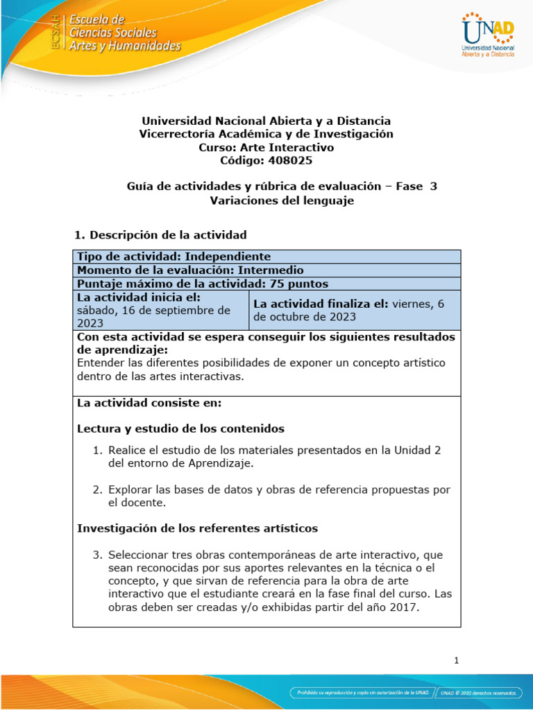 Guía de actividades y Rúbrica de evaluación - Unidad 2 - Fase 3 - Variaciones del Lenguaje | PDF ...