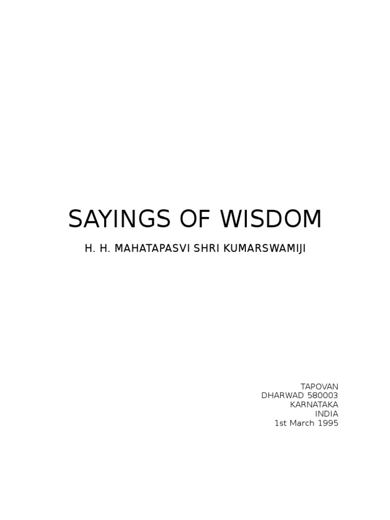 Sayings of Wisdom | PDF | Soul | Courage