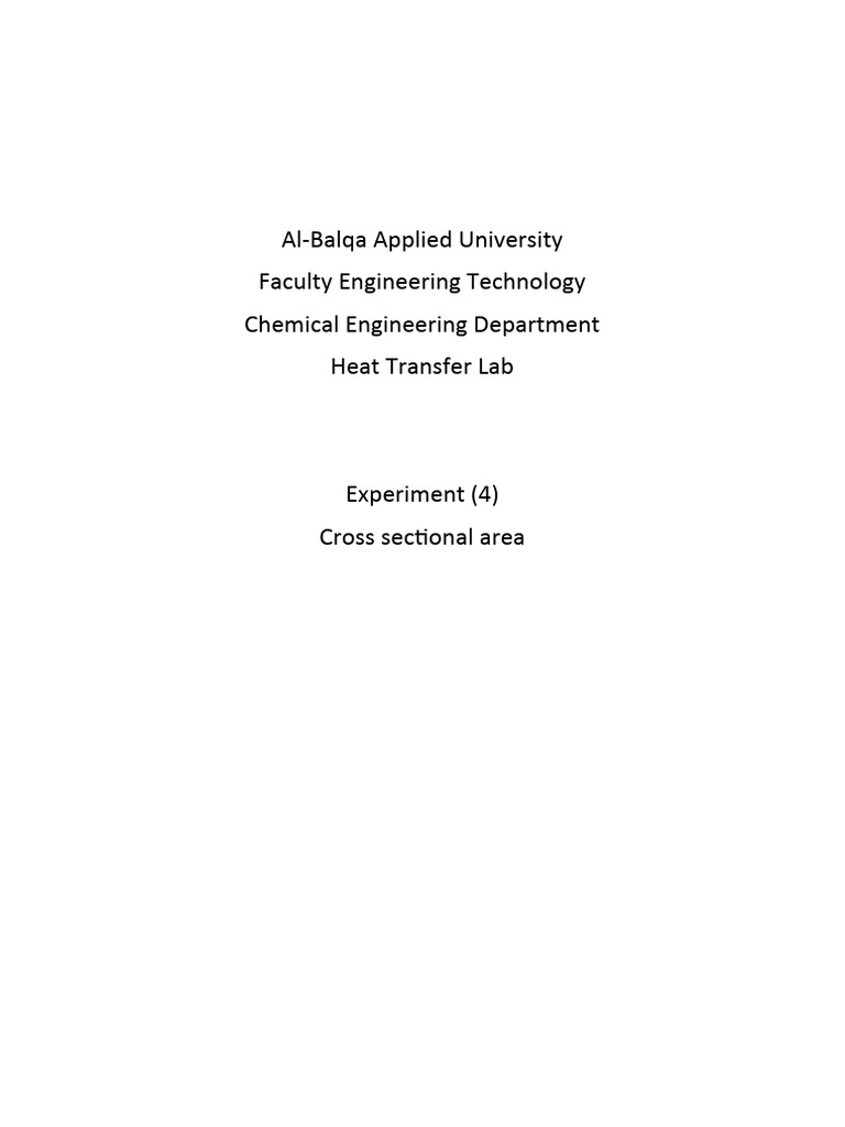Effect of Cross Sectional Area on Heat Transfer | PDF