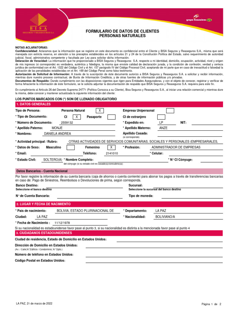 Formulario_asegurado_codigo_332868 | PDF | Reaseguro | Seguro