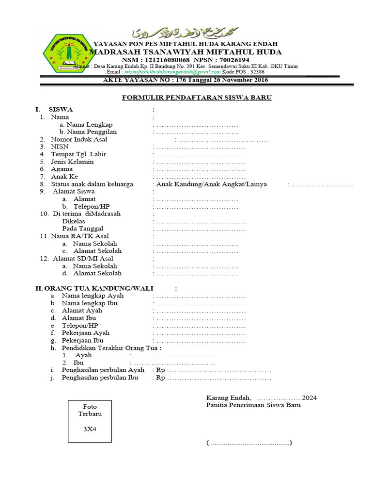 Formulir PPDB | PDF | Griya & Taman