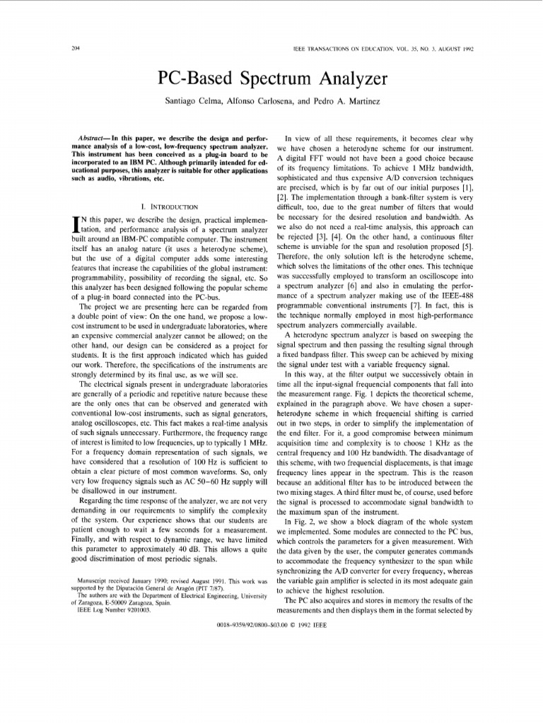 PC Based Spectrum Analuzer With MC1496 | PDF | Electronic Circuits ...