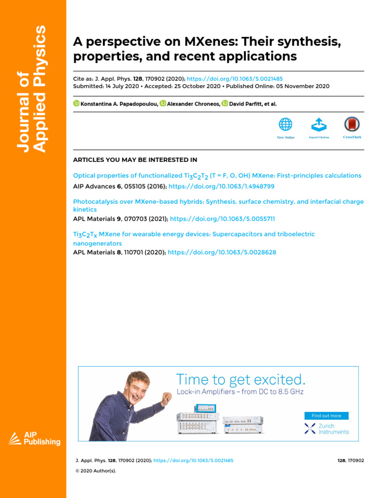 MXenes: Synthesis and Applications | PDF | Lithium Ion Battery | Magnetism