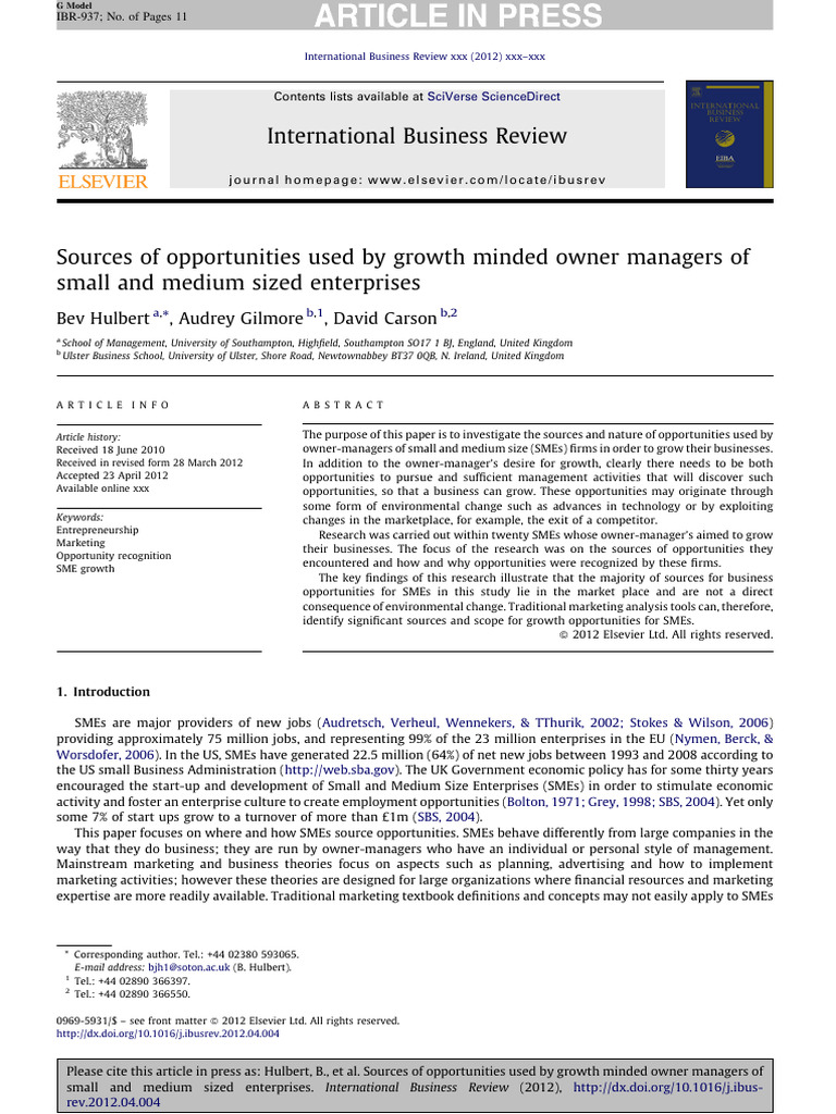 International Business Review: Bev Hulbert, Audrey Gilmore, David ...