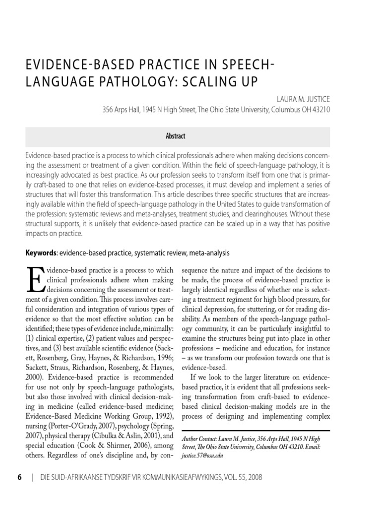 2008 - Justice, L. M Evidence-Based Practice in Speech Language ...