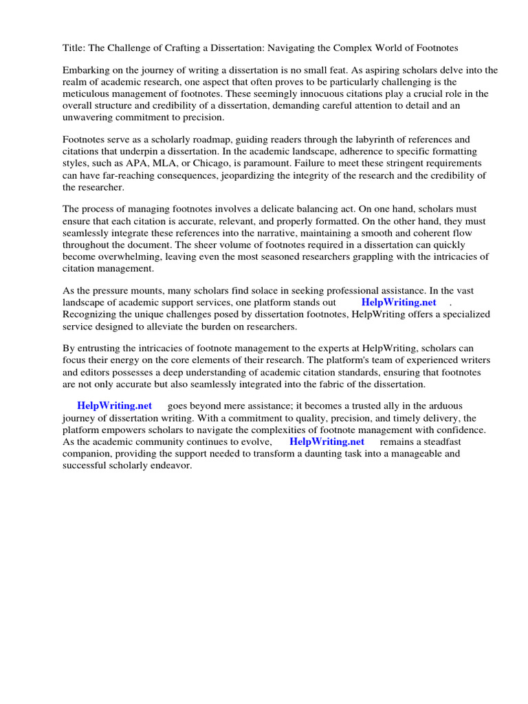 Dissertation Footnotes Word Count | PDF | Note (Typography) | Citation