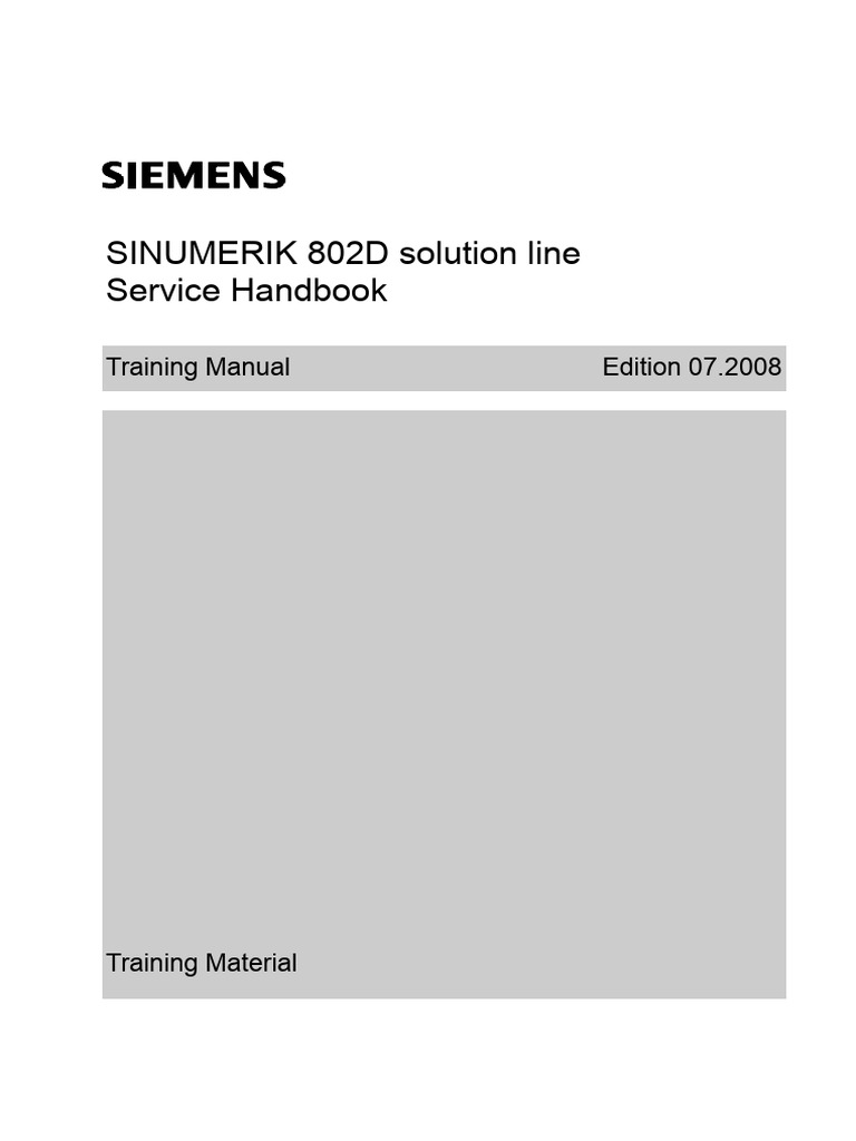SINUMERIK 802D SL Service Handbook | PDF | Programmable Logic ...
