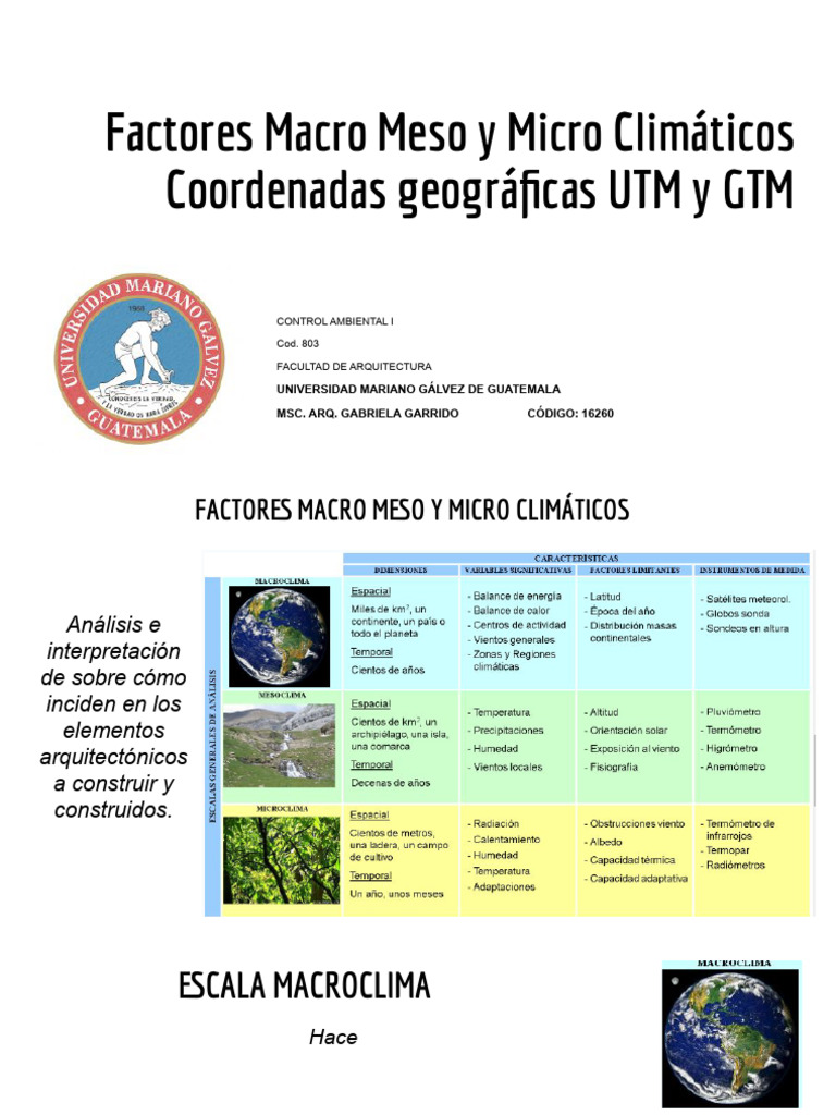 Análisis de Factores Climáticos Macro y Meso | PDF | Sistema coordinado ...