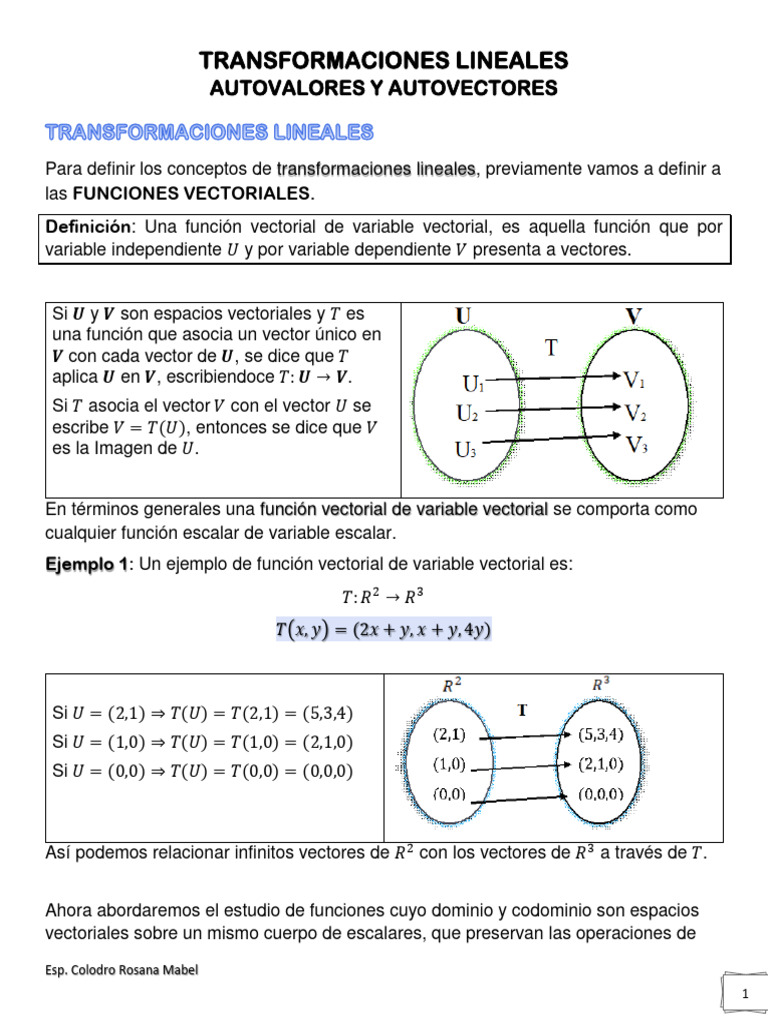 9.transformaciones Lineales-Autovalores-Autovectores | PDF | Valores propios y vectores propios ...