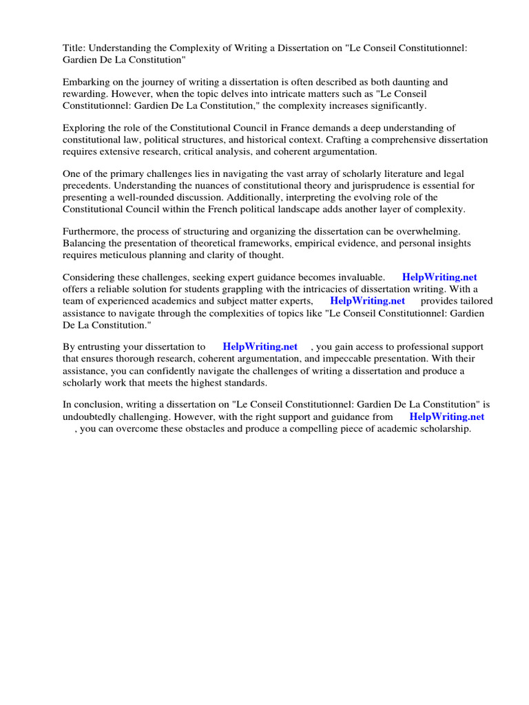 Dissertation Help: French Constitutional Law | PDF | Supreme Courts ...