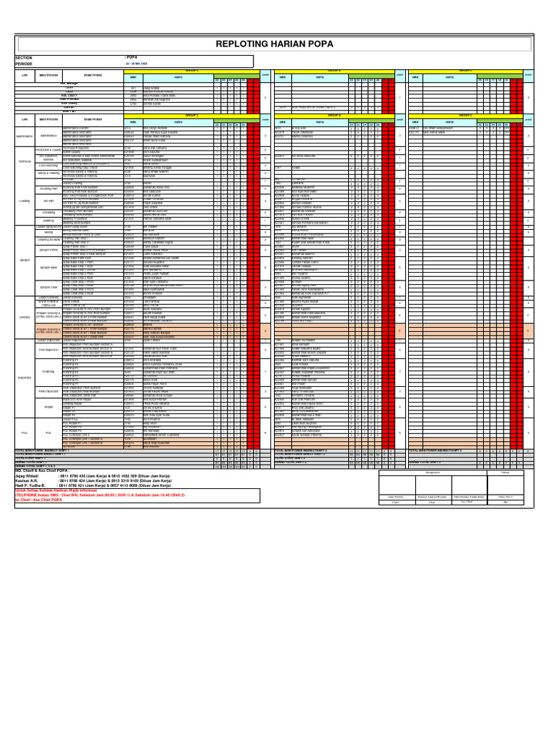 Daily Production Report POPA | PDF