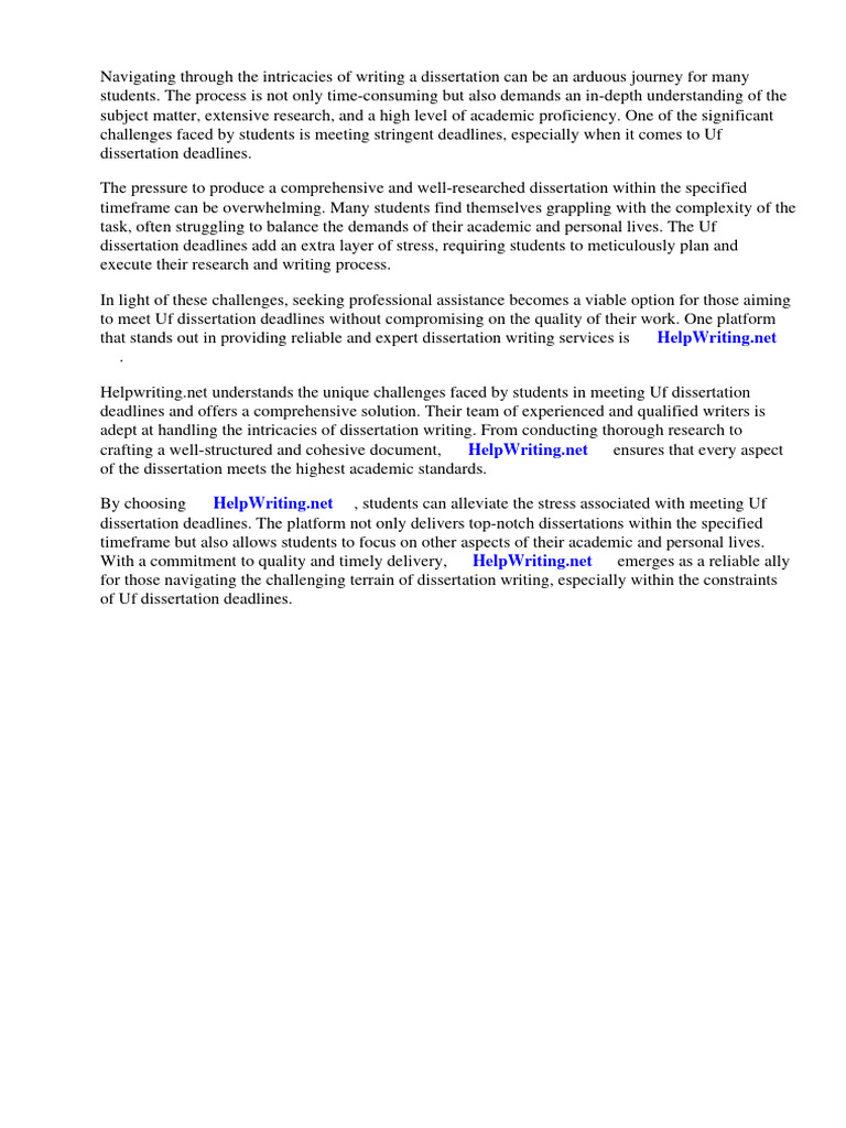 Uf Dissertation Deadlines | PDF | Thesis | Doctor Of Philosophy