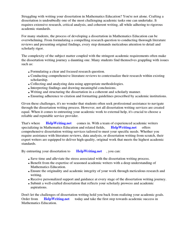 Dissertation Mathematics Education | PDF | Thesis | Mathematics