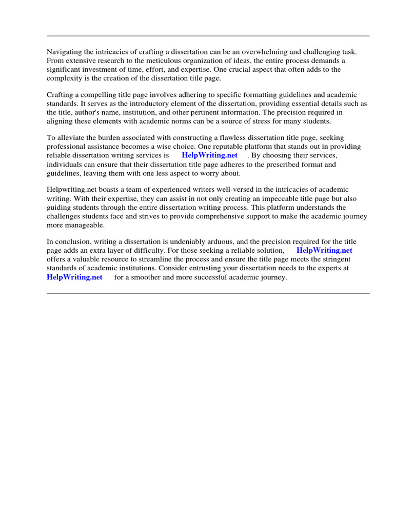 Dissertation Title Page Template | PDF Dissertation Title Page Template | PDF