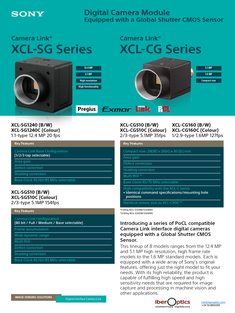 SNY XCL SG CG - Iberoptics | PDF | Frame Rate | Exposure (Photography)